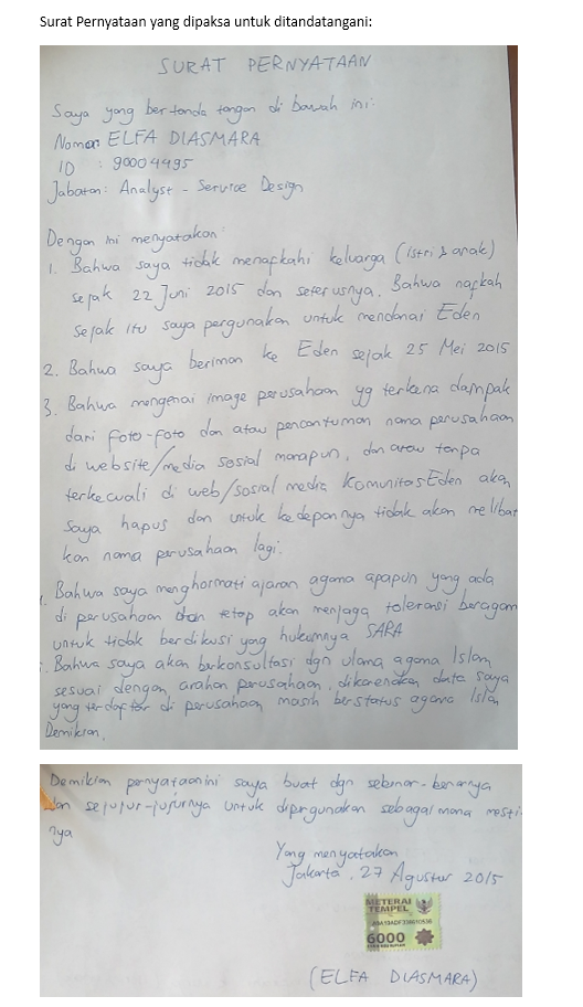 Kronologi Penyekapan Elfa Diasmara Eden | Komunitas Eden